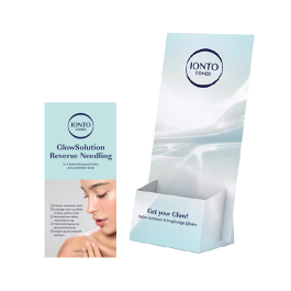 GlowSolution Reverse Needling Thekenaufsteller inkl. Flyer | IONTO-COMED